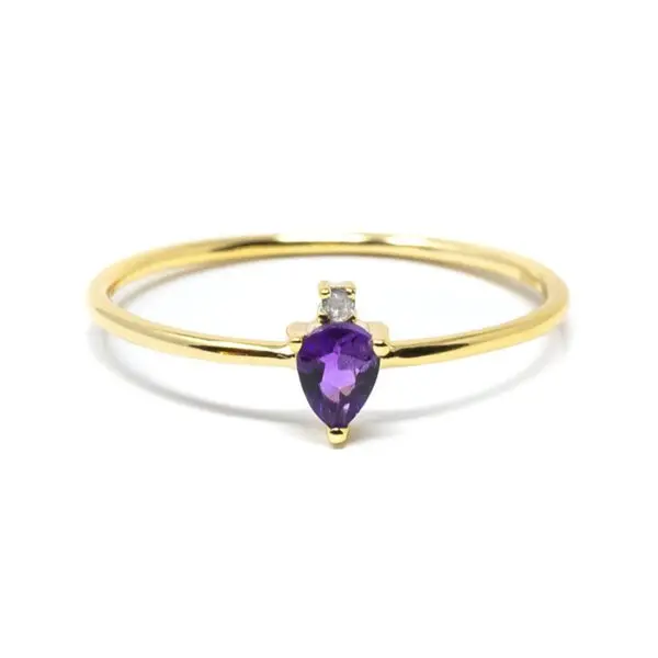 NASI SILVER Pear Atarah Gemstone Ring - Yellow