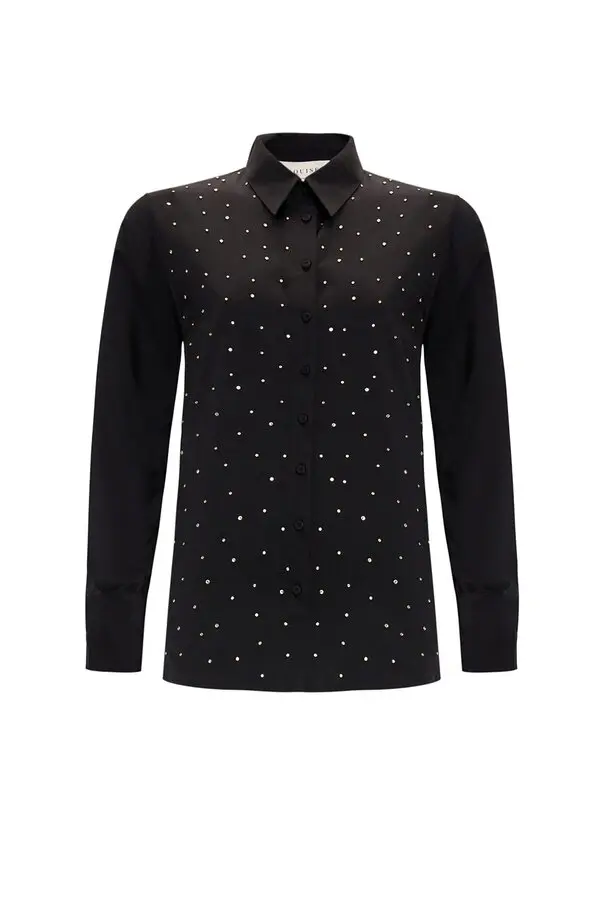 EXQUISE Stone Detail Long Sleeve Shirt