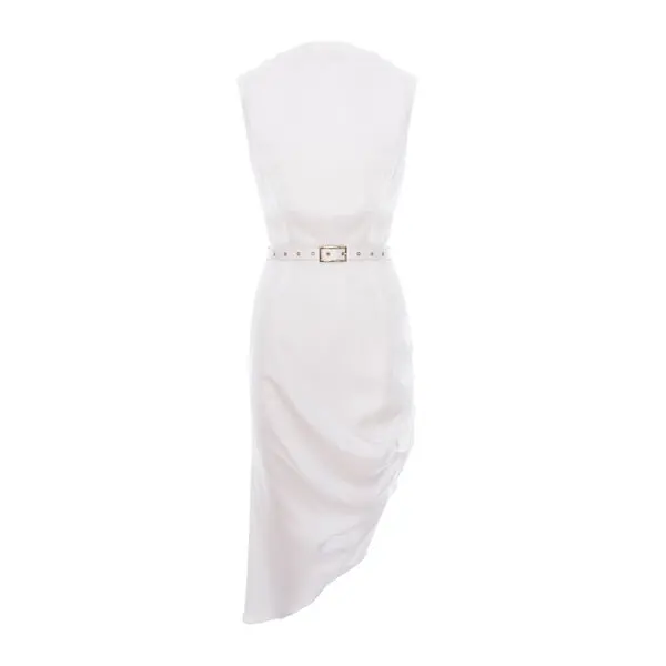 AVENUE N°29 Cowl Neckline Asymmetric Viscose Midi Dress