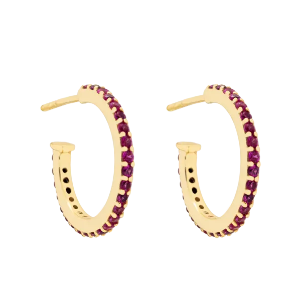 LAVANI JEWELS Eclectic Shine Fuchsia Hoops - Pink