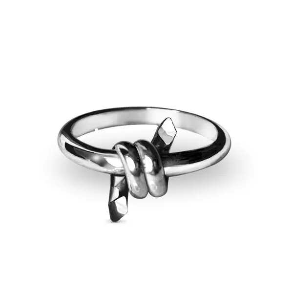 PERRY GARGANO 90's Barbed Wire Ring - Silver