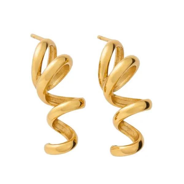 LINYA JEWELLERY Seta Spiral Hoop Earrings - Gold