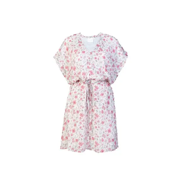 REISTOR Relaxed Drawstring Floral Mini Dress - Pink