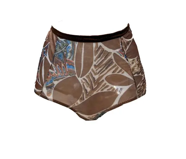 CAROL COELHO Limited Edition Terraforma Sparkle Mesh Hotpants - Brown