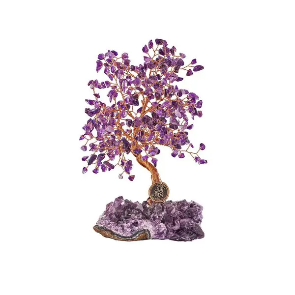 KARMA AND LUCK Calming Spirit Amethyst Feng Shui Tree - Purple