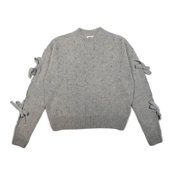 GIGI KNITWEAR Bow-detailed Merino Wool-cashmere Sweater