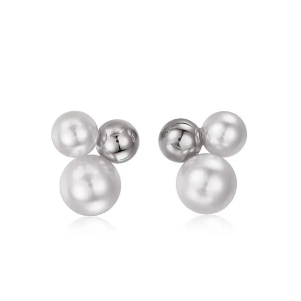 JANUS EDINBURGH Jemettrio Freshwater Pearl Earrings - Silver