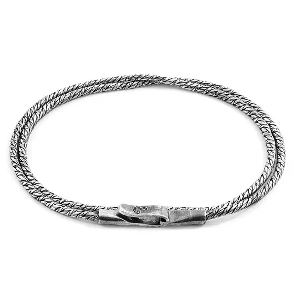 ANCHOR & CREW Forestay Double Sail Chain Bracelet - Silver