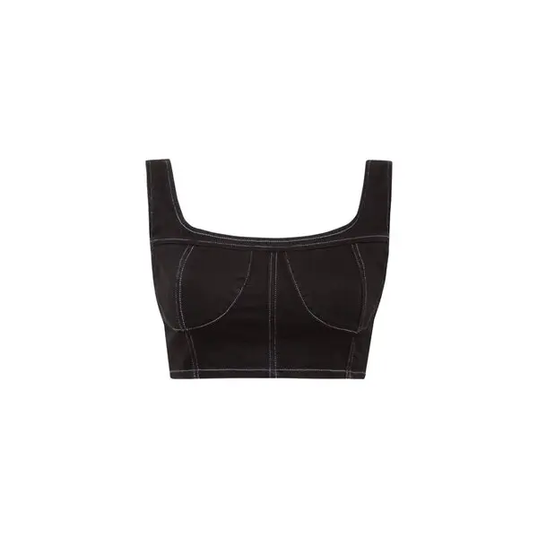 CÓTIER DENIM Noir Bustier Top