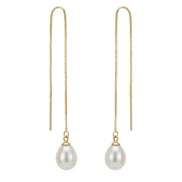SEREE Lilith Pearl Thread Earrings - White