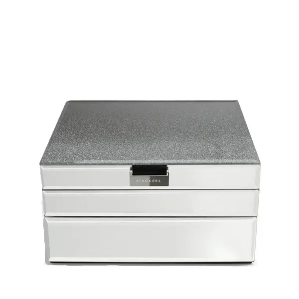STACKERS Graphite Mirror Jewelry Box Set Of Three - Silver