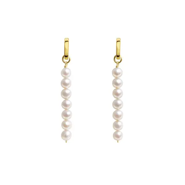 ORA PEARLS Linea Pearl Hoop Earrings - Gold
