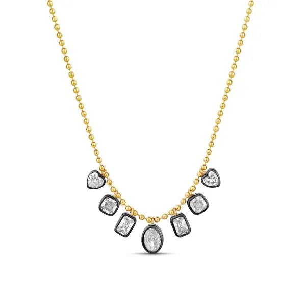 SHYMI Dangling Stones Necklace - Gold/black