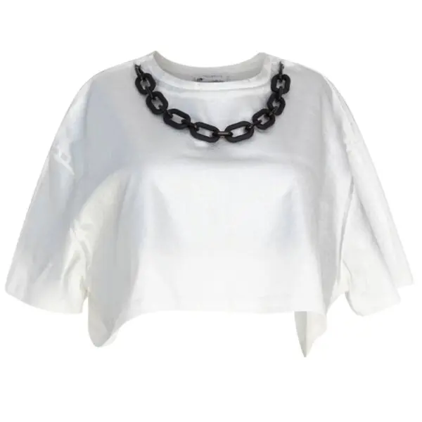 CIRCULAR PATH Necklace Crop T-shirt