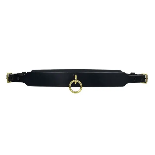 HAUTE CUIR Skinny Leather Belt With Ring Detail - Black