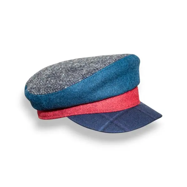 MISTER MILLER - MASTER HATTER Skipper’s Lookout Sailor Cap - Blue/gray/red