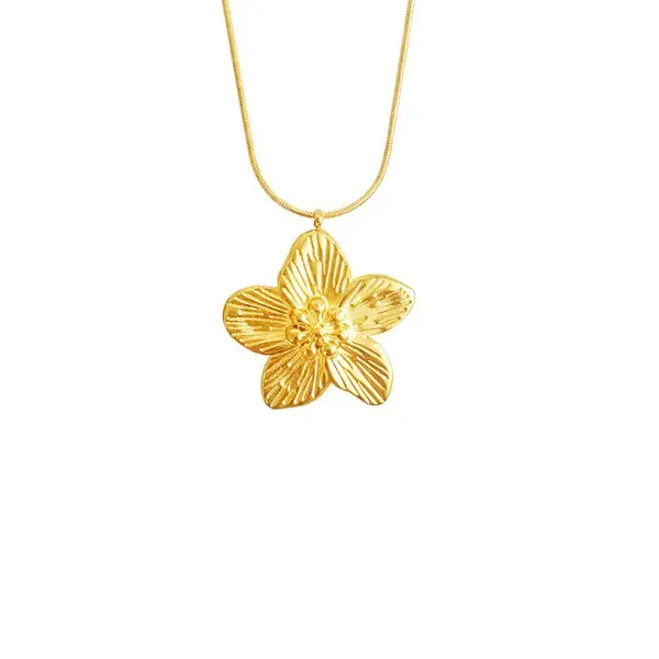 MAISON DE GALA Flower Pendant Necklace - Gold