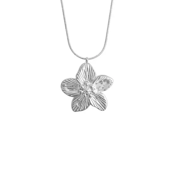 MAISON DE GALA Flower Pendant Necklace - Silver