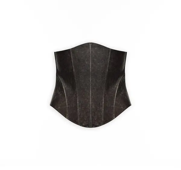 MAISON SEL Super Skinny Leather Corset - Black