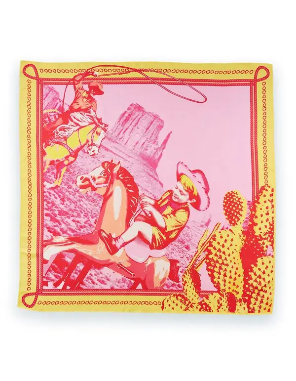 GRESHAM BLAKE Rodeo Silk Scarf - Pink