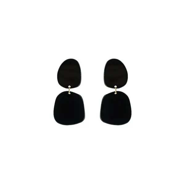 GISSA BICALHO Organic B Acrylic Pendant Earrings - Black
