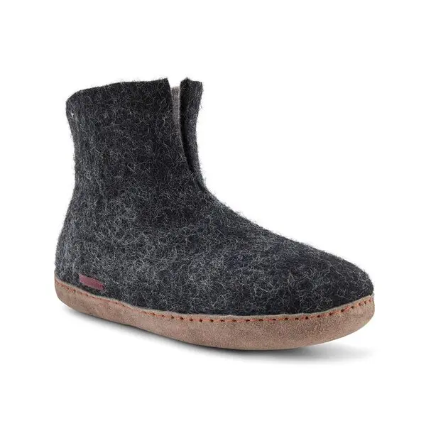 BETTERFELT High Wool Felt Slipper With Suede Sole - Black
