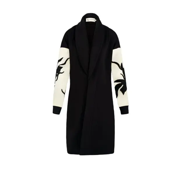 ALINA CERNATESCU Embroidered Cotton Cardigan Coat