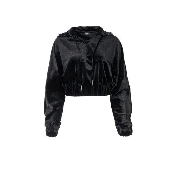 LITA COUTURE Hooded Velvet Sweatshirt