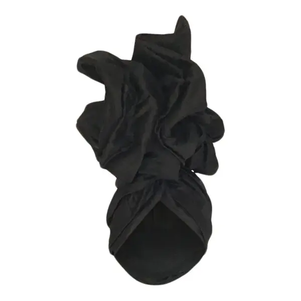 ROMER MILLINERY Xl Crescent Silk Shantung Turban - Black