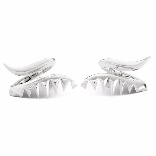 KASUN LONDON Serpent Earrings - Silver