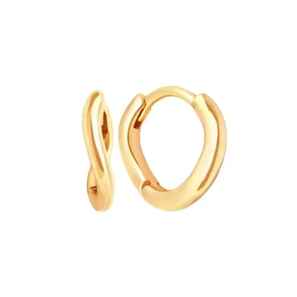 NAZZAR Slim Wave Huggies Earrings - Gold
