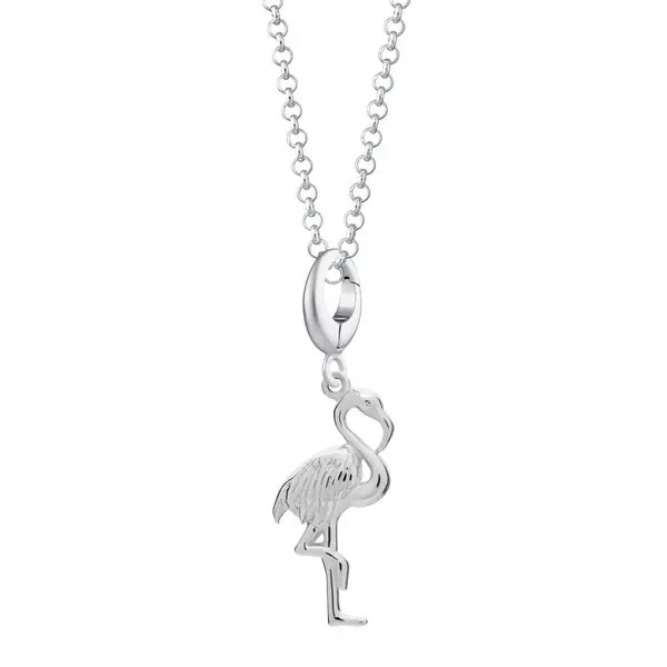 LILY CHARMED Sterling Flamingo Charm Necklace - Silver