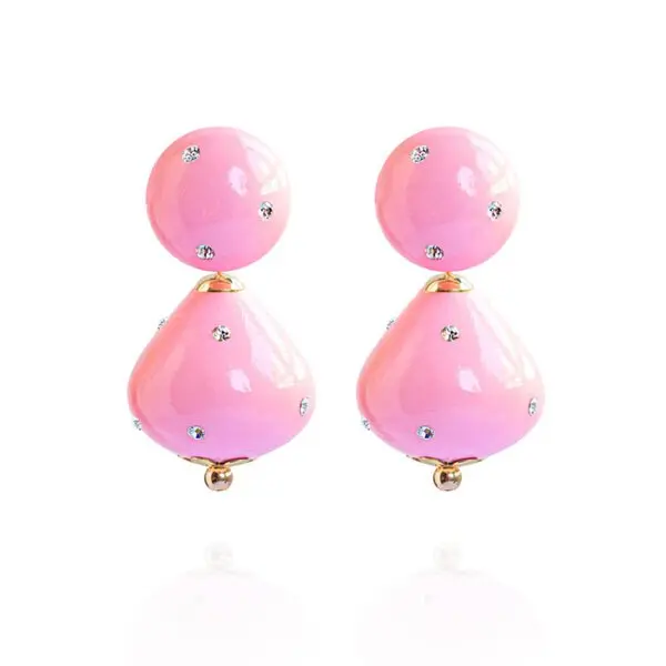 SAULE LABEL Nina Drop Earrings - Pink