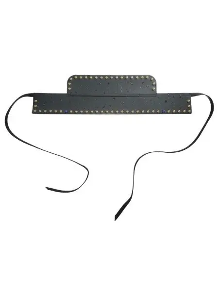 CIRCULAR PATH Vegan Leather Studded Corset Belt - Black/blue