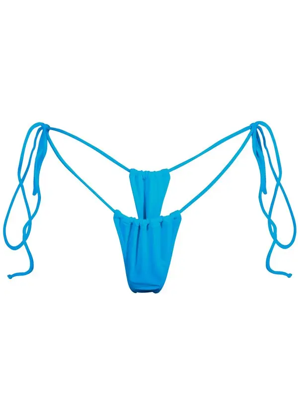 MINIMALE ANIMALE Sanctuary Tassel Thong Bikini Bottom - Blue