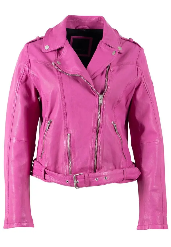 Mauritius Belted Slim Fit Leather Jacket