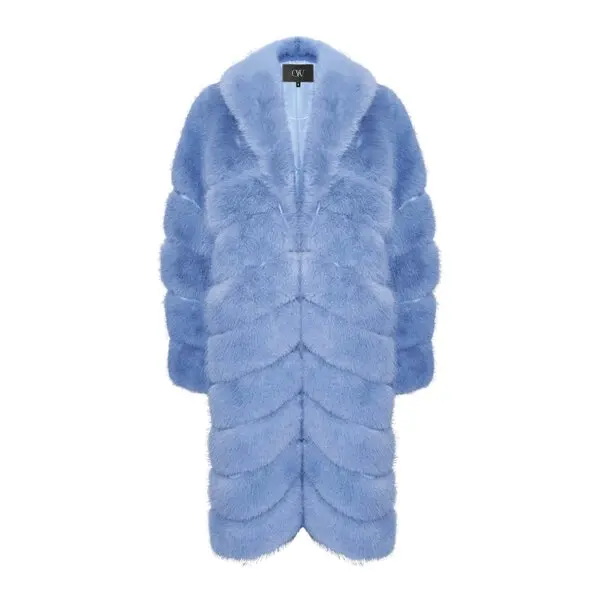 OW Copenhagen Faux Fur Coat - Blue