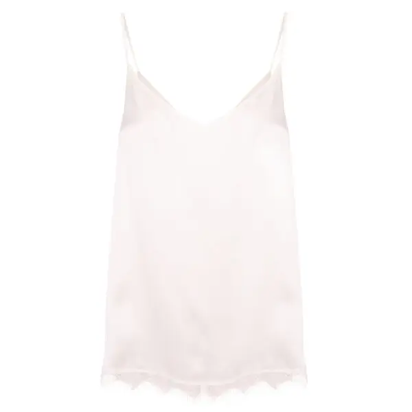 IZABELA MANDOIU Silk Top With Adjustable Straps - White