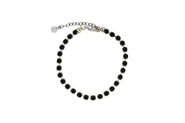 VICKISARGE Tennis Bracelet In Platinum - Black