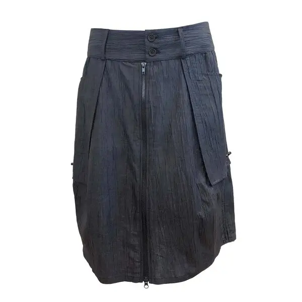 SNIDER Morning Glory Crinkled Linen Skirt