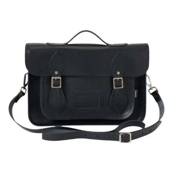 ZATCHELS Handmade Leather Backpack Satchel - Black
