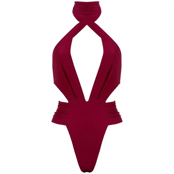 ANTONINIAS Nefretiti Cut-out One-piece Swimsuit - Red