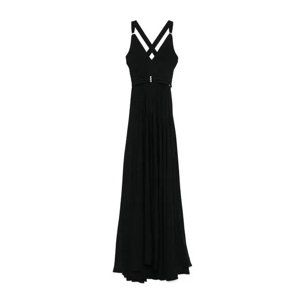 NISSA Open-back Maxi Dress - Black