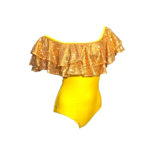 JULIA CLANCEY Rara Sequin Swim Body Sunshine - Yellow