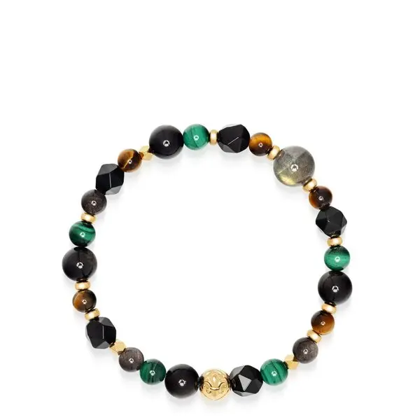 NIALAYA JEWELRY Spiritual Power Stone Bracelet - Gold/green/brown