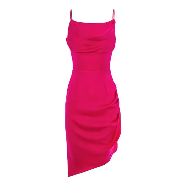 AVENUE N°29 Midi Slip Dress With Gathering