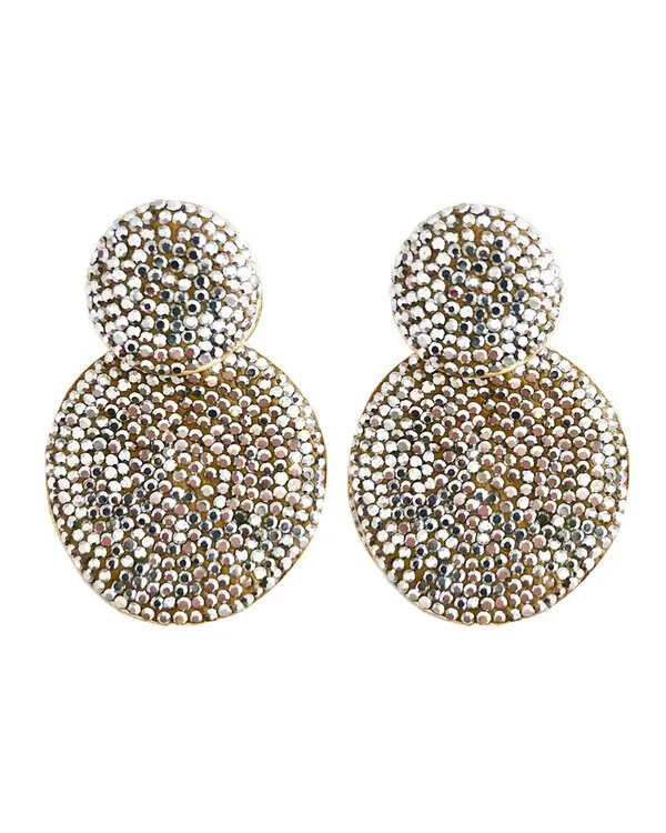 CRYSTALS AND CO Diamond Double Drop Earrings - White