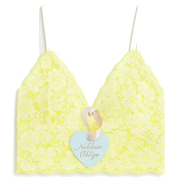 NOBLESSE OBLIGE Lime Zest Flock Longline Bralette - Yellow