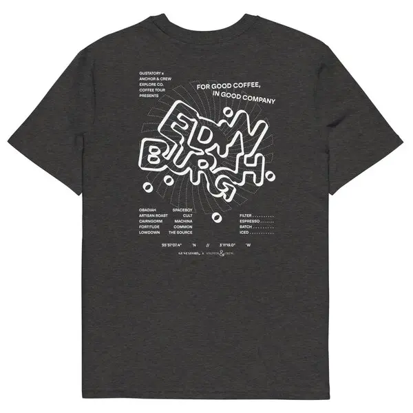 ANCHOR & CREW Heather Gustatory Edinburgh Coffee Scene T-shirt - Black