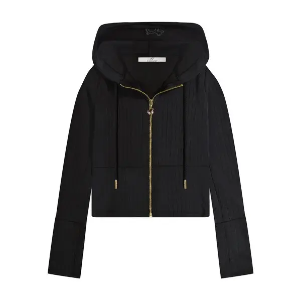 CLOUD HAVEN Ribbed Zip-up Hoodie